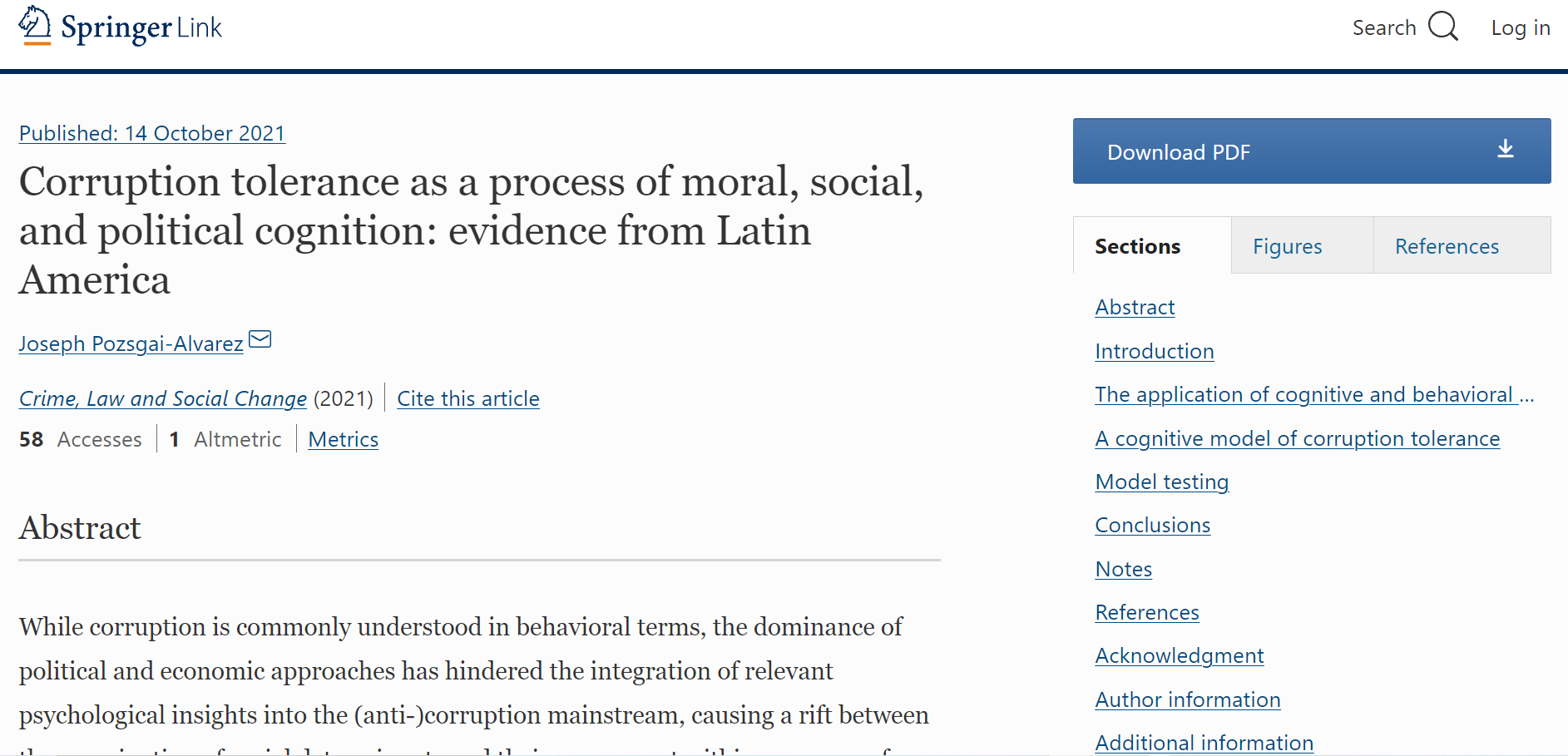 New paper by JANAR member: "Mapping the (anti-)corruption field: key ...